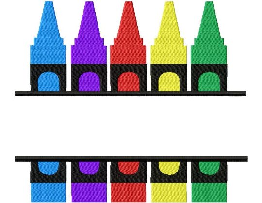 Crayons Split Monogram Machine Embroidery Design 5 sizes - Machine ...