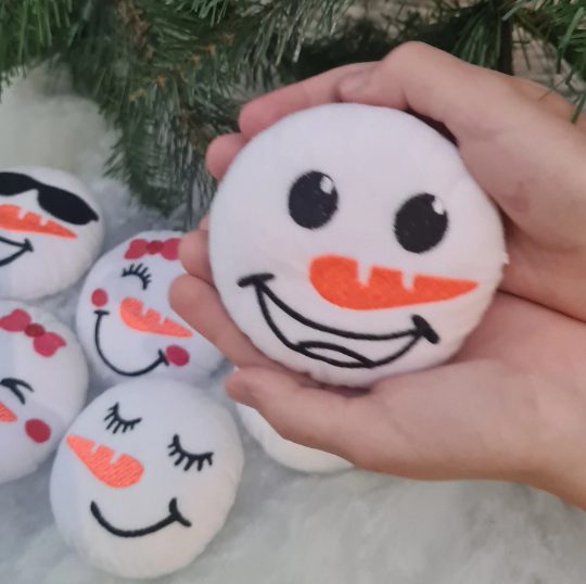 Digital Download 12 in the hoop Christmas Snowman Snow Balls for ...